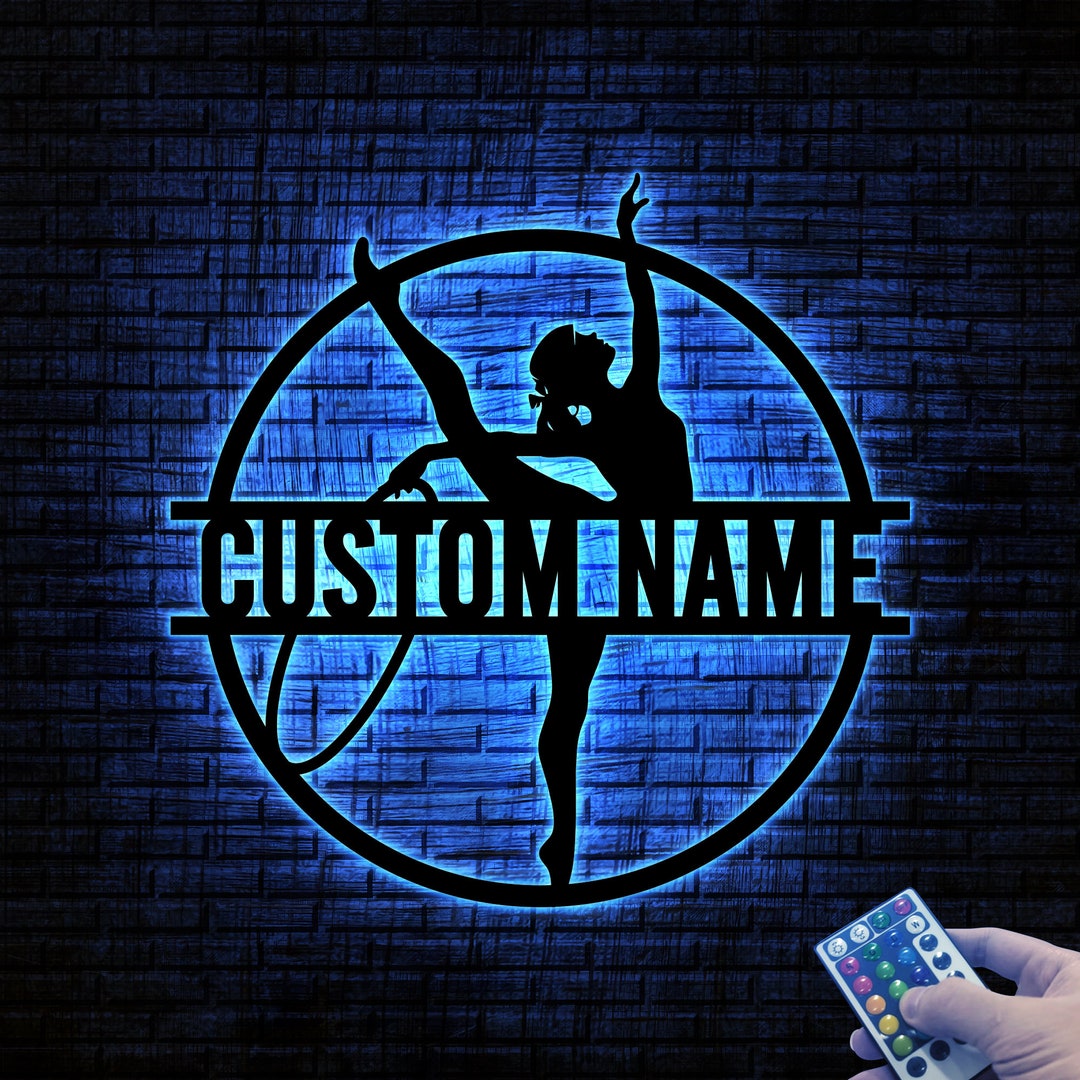 Custom Gymnastics Sign, Metal Wall With LED Light, Gymnastics Gift ...