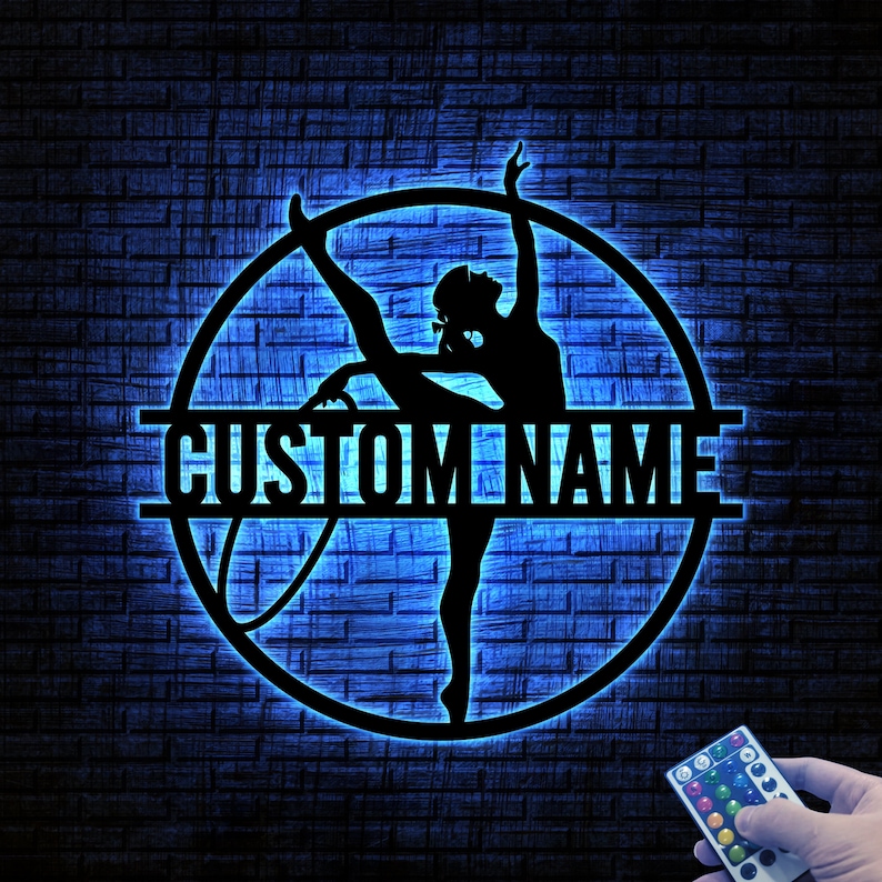Custom Gymnastics Sign Metal Wall With LED Light Gymnastics - Etsy