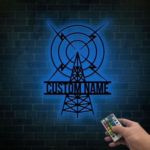 Custom Ham Radio Metal Wall Art With Led Light, Personalized Amateur ...