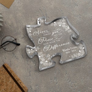 Personalized Acrylic Puzzle, Never Forget That You Are the Piece That ...