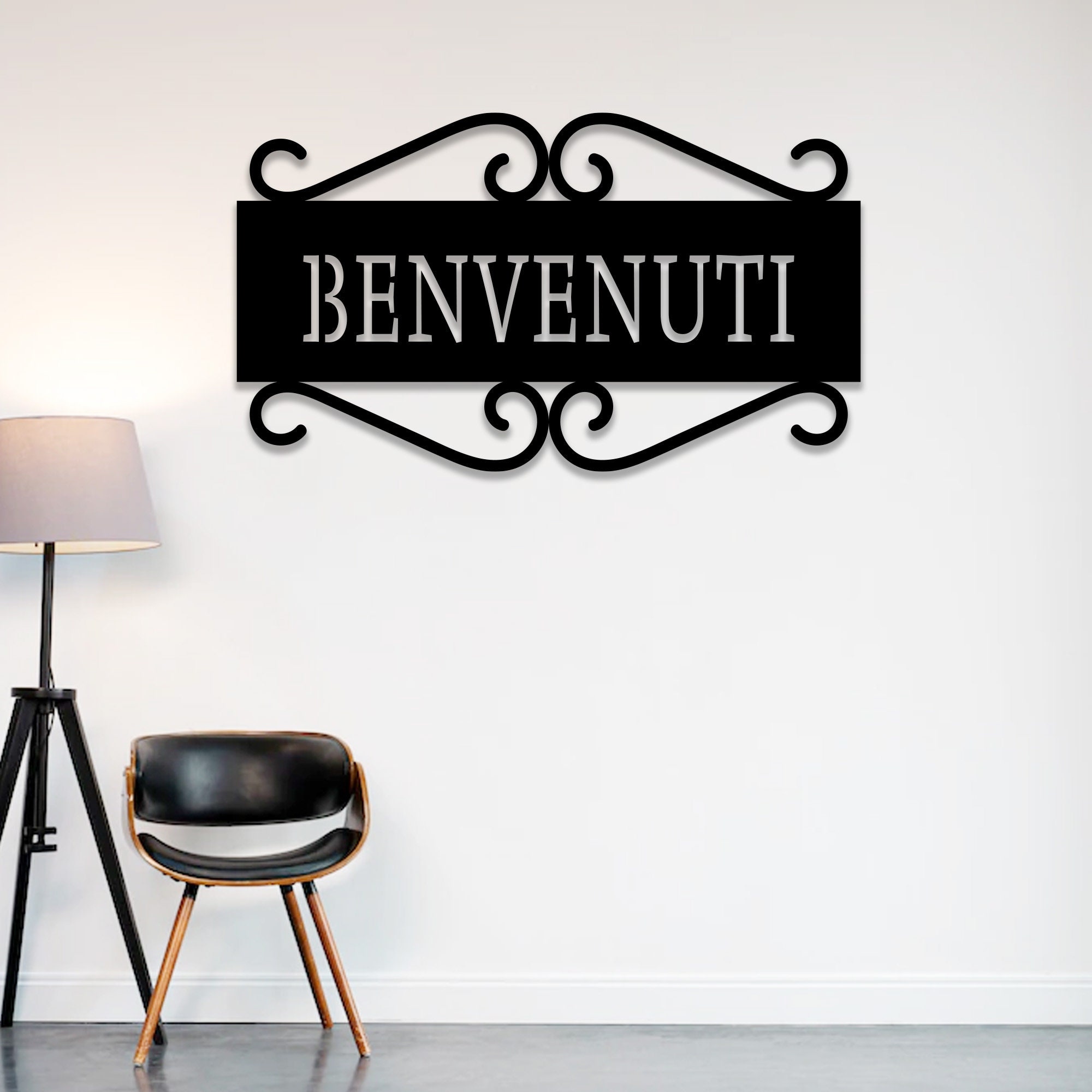 Welcome Sign Metal Wall With LED Light Benvenuti House - Etsy