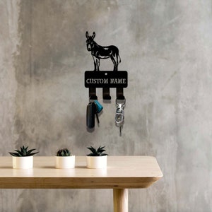 Donkey Metal Key Holder, Mini Sign, Cute Decor, Custom Key Holder ...