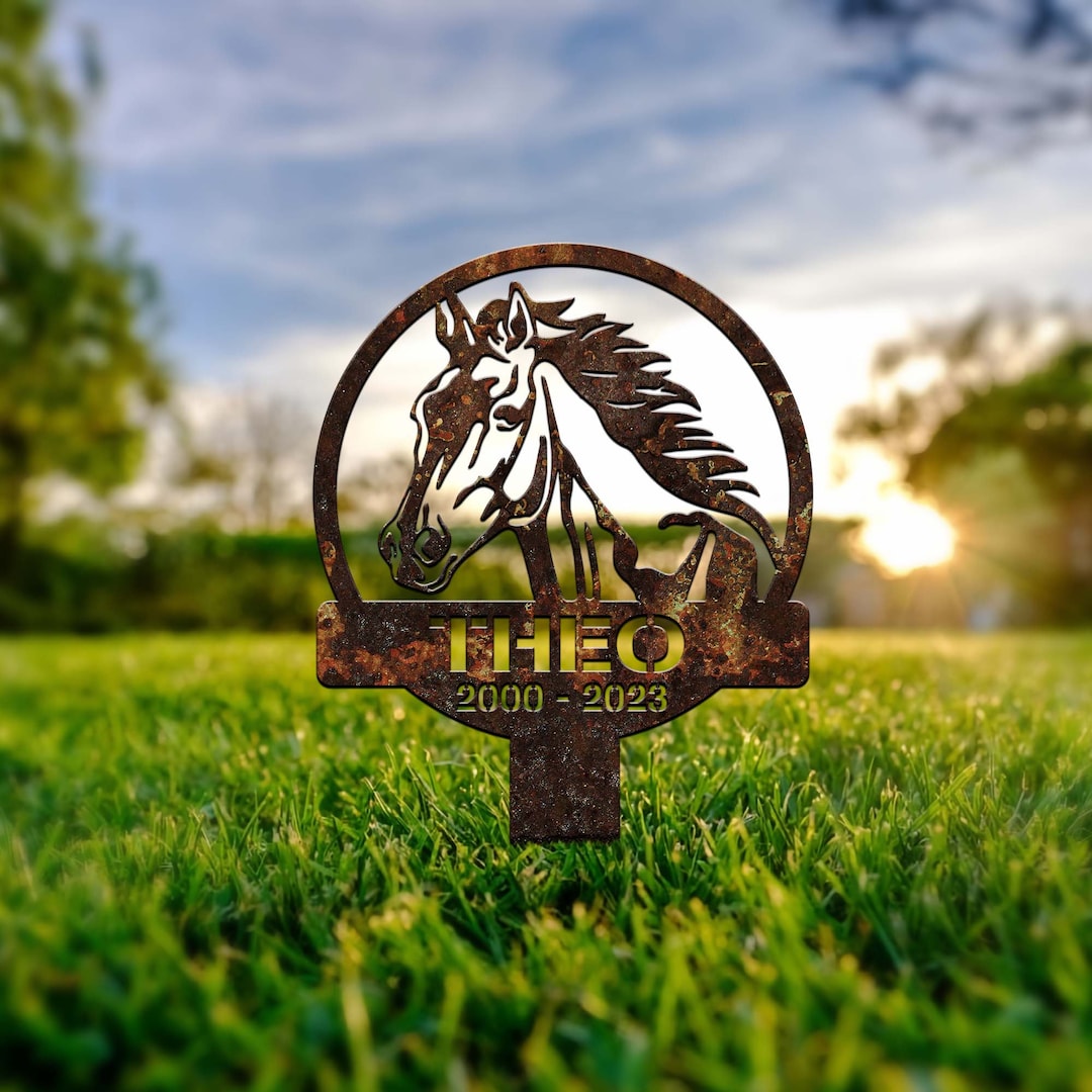 Custom Rusty Metal Horse Memorial Sign, Pet Grave Marker - Etsy
