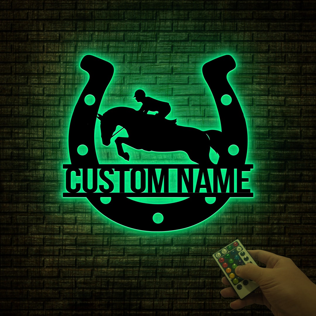 Custom Equestrian Sign, Metal Wall With LED Light, Tipster Gift, Gift ...