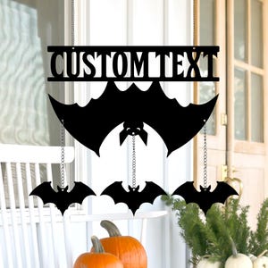 Custom Bat Metal Wind Chime, Halloween Wind Chime, Halloween Outdoor ...