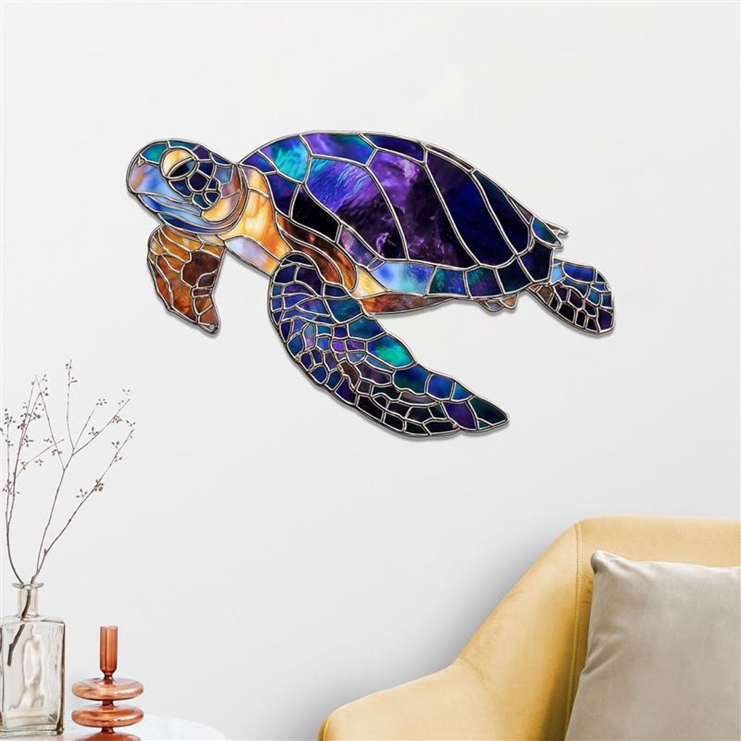 Colorful Sea Turtle Metal Wall Art, Coastal Ocean Decor - Etsy