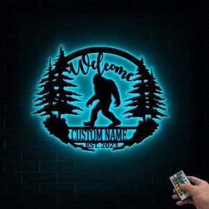 Personalized Bigfoot Metal Wall, Custom Family Name Big Foot, Sasquatch ...