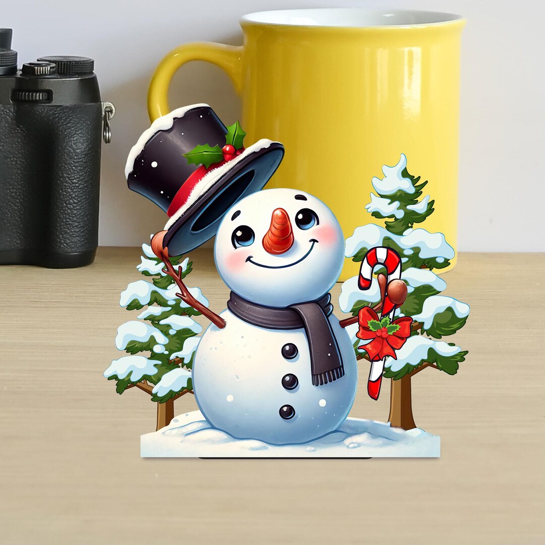 Snowman Metal Table Sign, Snowman Christmas Gift, Snowman Metal Stand ...