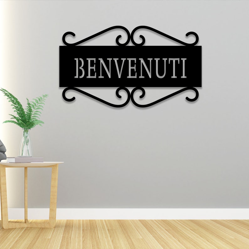 Welcome Sign Metal Wall With LED Light Benvenuti House - Etsy