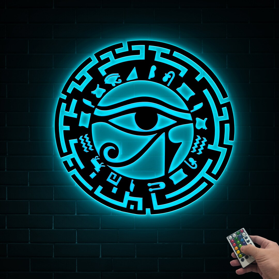 Metal Eye of Horus LED Sign, Egyptian Wall Art Decor - Etsy