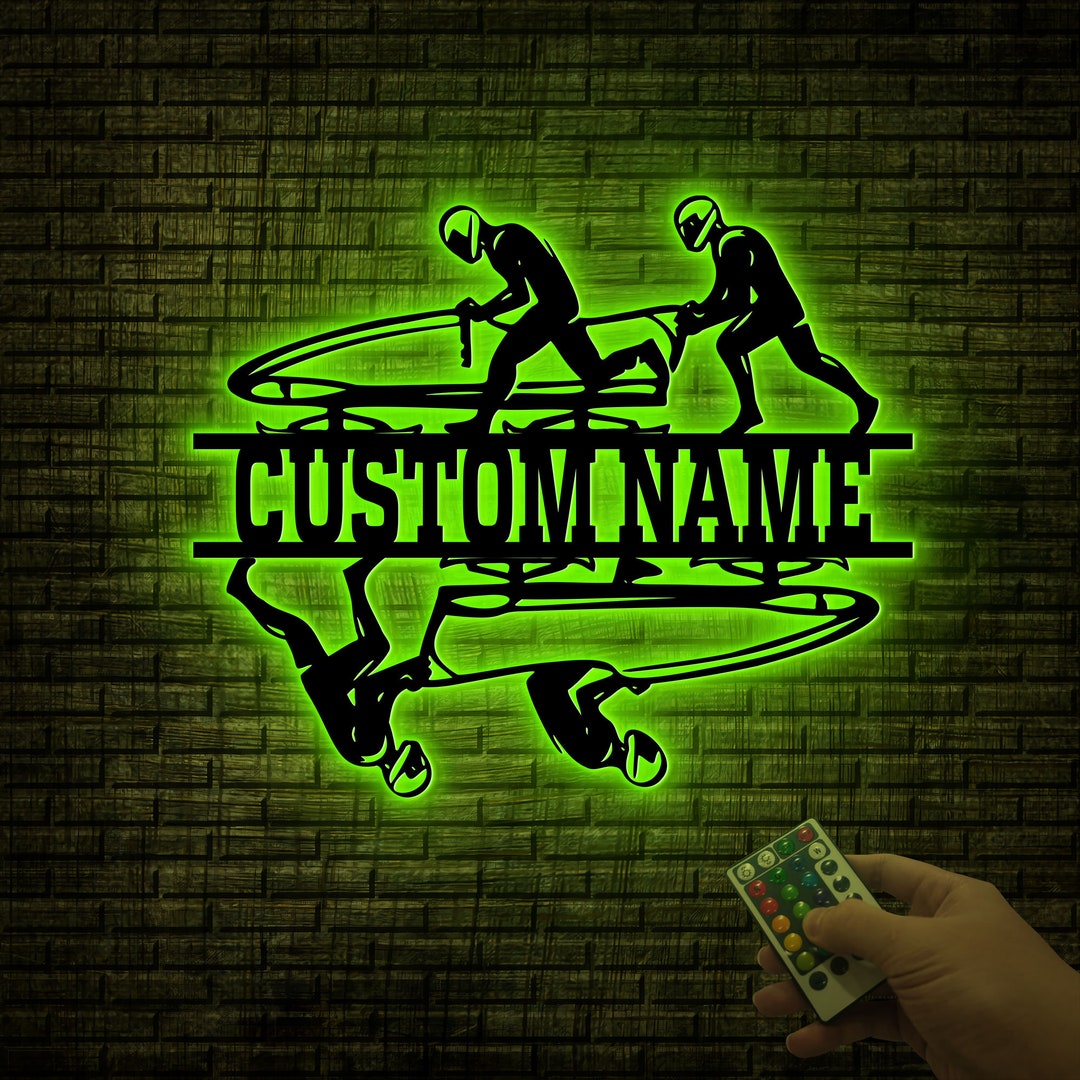 Custom Bobsled Sign, Metal Wall With LED Light, Bobsled Player Gift ...