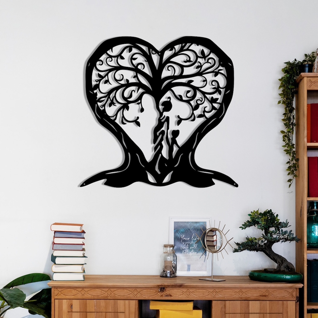 Tree of Life Heart Metal Wall Art With LED Lights - Etsy