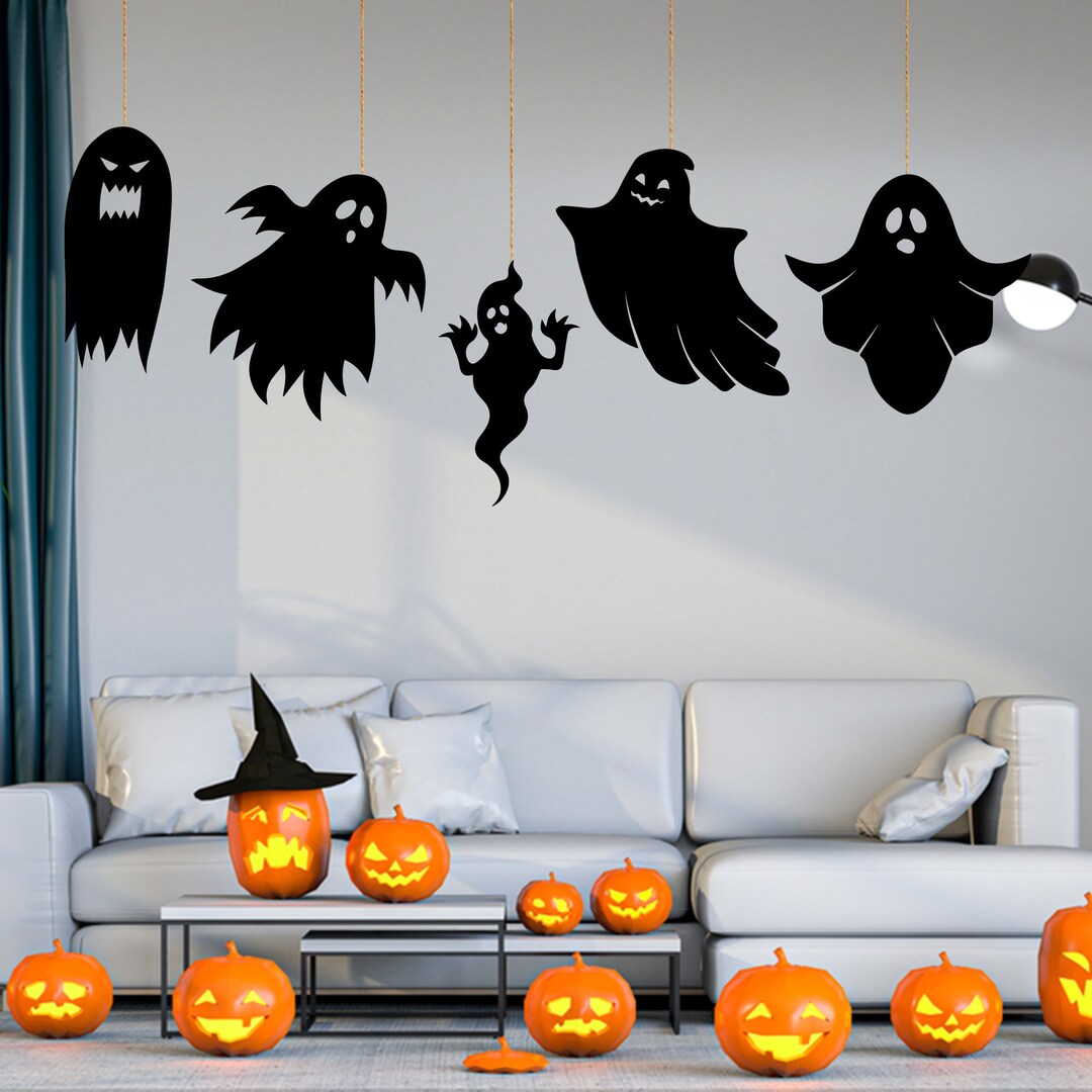 Hanging Ghost Sign, Metal Ghost, Halloween Decor, Hanging Halloween ...