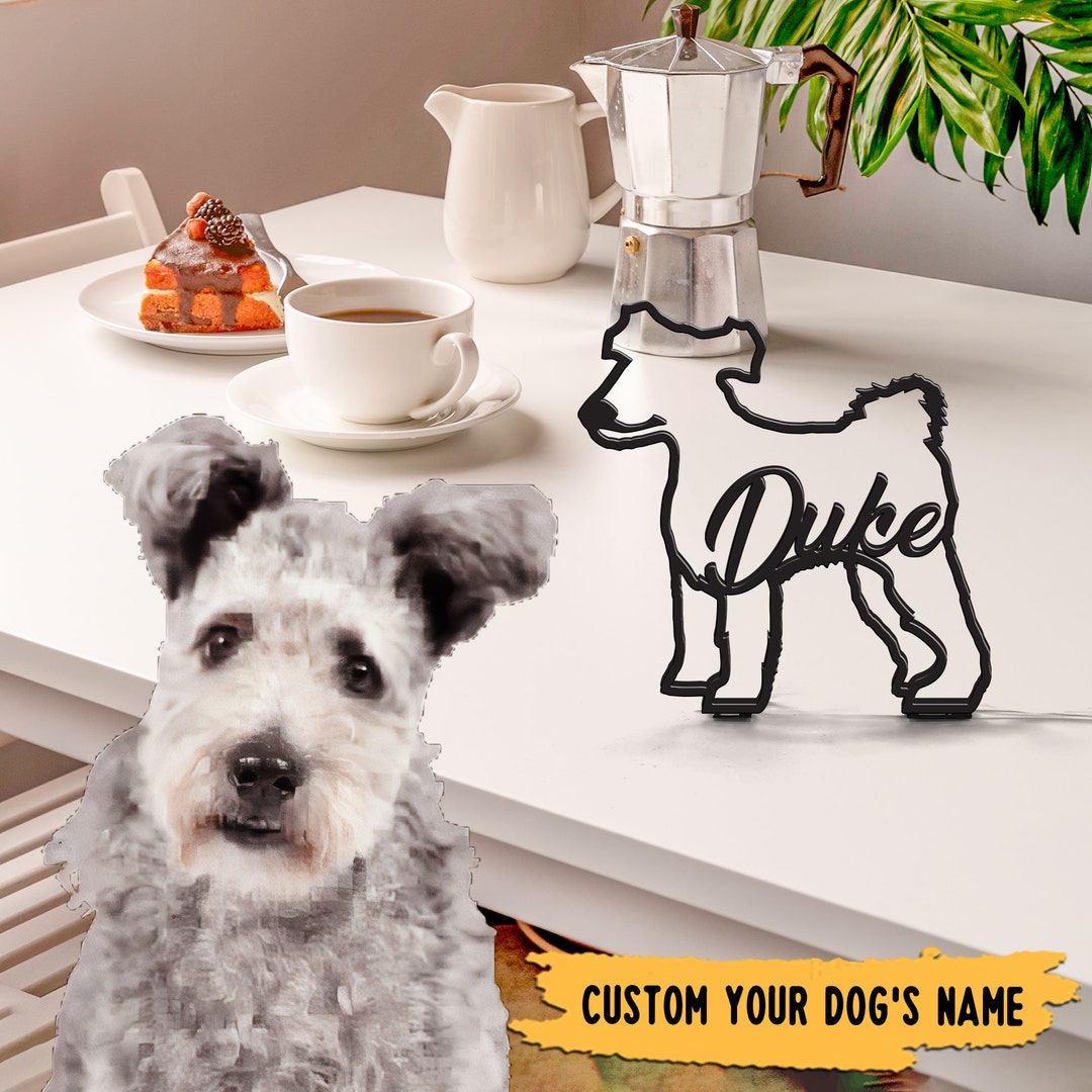 Custom Dog Standing Metal Table Sign, Minimalist Sculpture Statue, Dog ...
