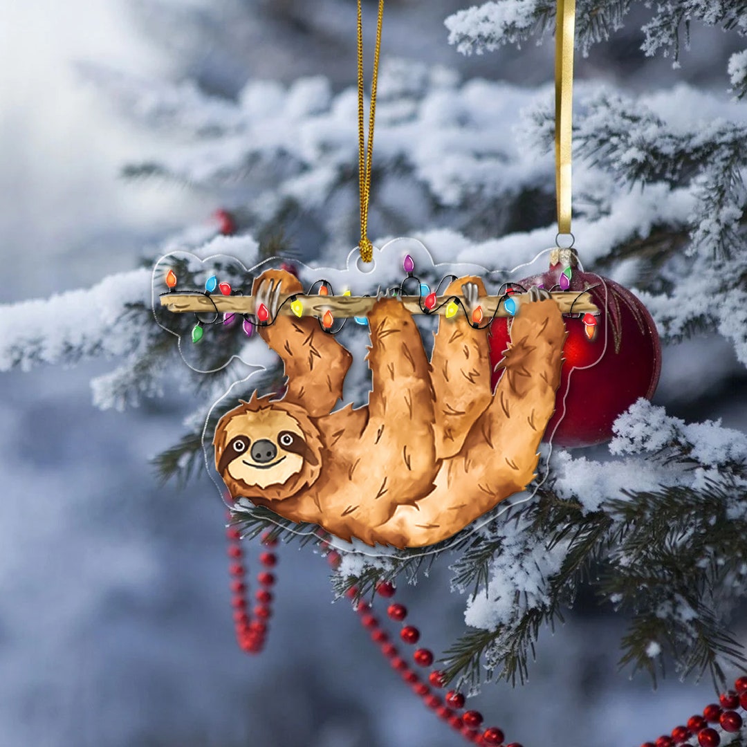 Sloths Ornament, Acrylic Ornament, Xmas Tree Hanging, Christmas Gift ...