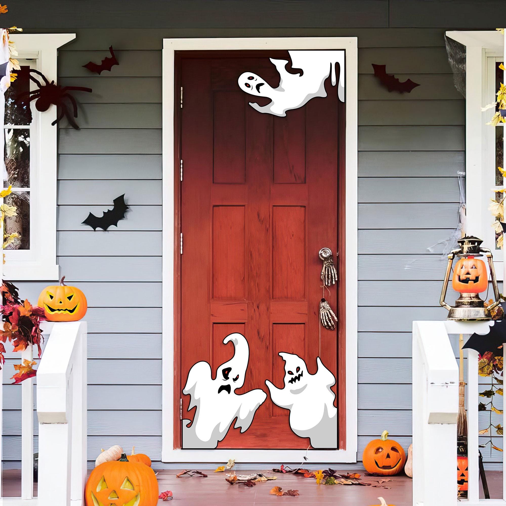 Ghosts Set of 3 Wooden Halloween Door Corner, Halloween Corner Sign ...