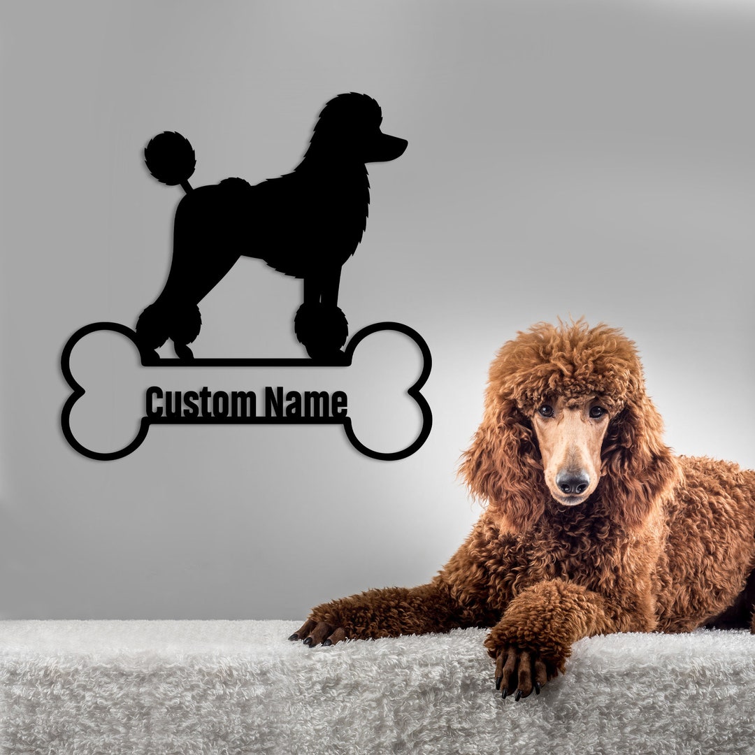 Custom Poodle Dog Metal Wall With Led Lights, Poodle Dog Metal Wall Art ...