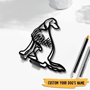 Custom Dog Sitting Metal Table Sign, Minimalist Sculpture Statue, Dog ...