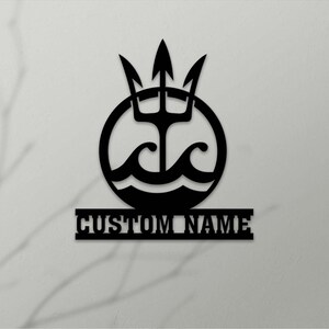 Custom Poseidon Trident Metal Sign, Greek Mythology LED Wall Art - Etsy
