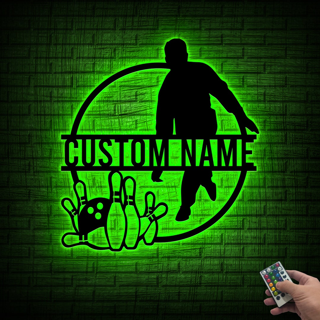 Custom Name Bowling LED Sign, Game Room Decor - Etsy