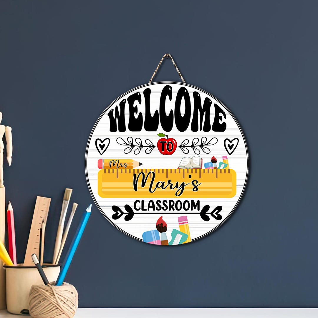 Custom Teacher Door Sign, Teacher Wood Sign, Classroom Door Sign ...