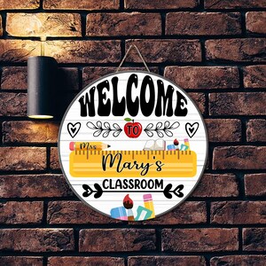 Custom Teacher Door Sign, Teacher Wood Sign, Classroom Door Sign ...