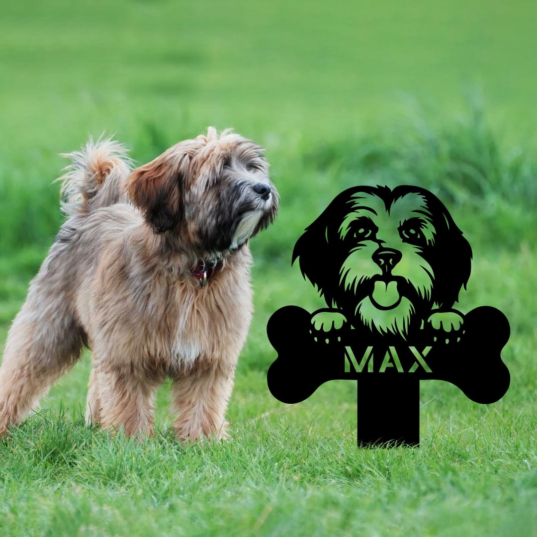 Personalized Tibetan Terrier Metal Dog Sign, Pet Memorial Garden Stake ...