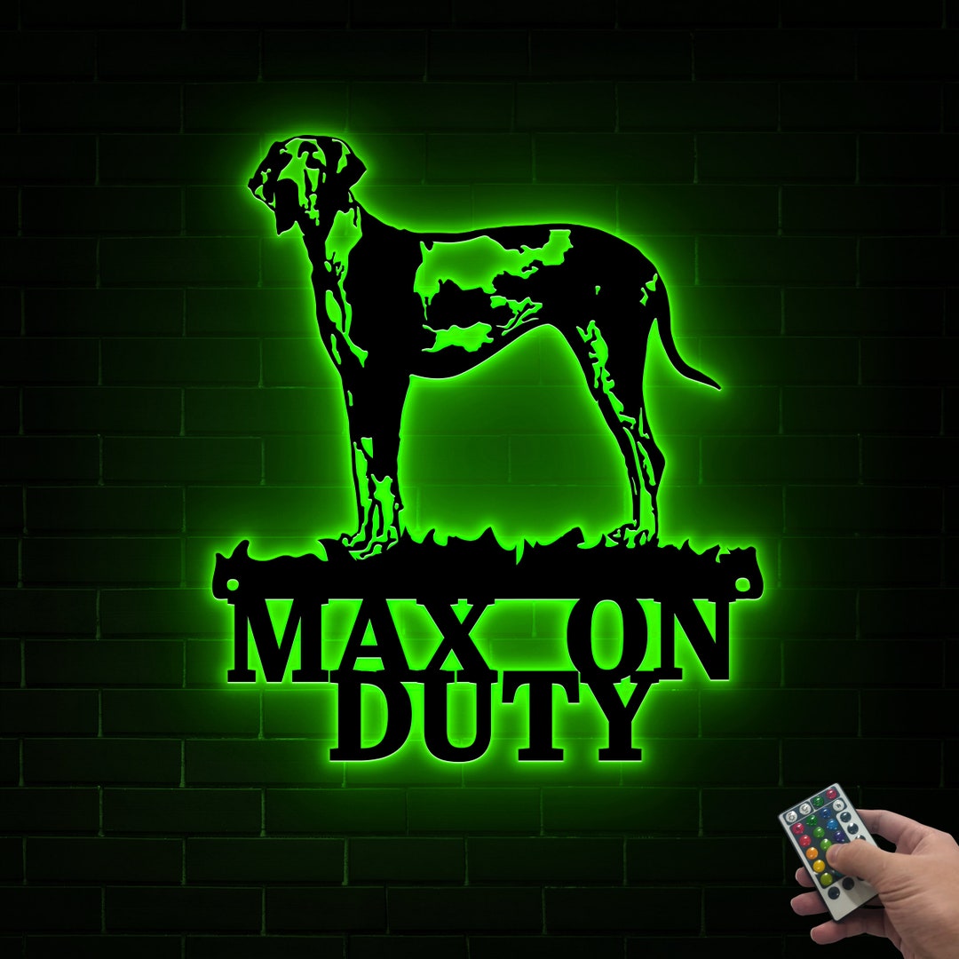 Custom Great Dane Dog Metal Sign With Lights, Great Dane Dog Sign ...
