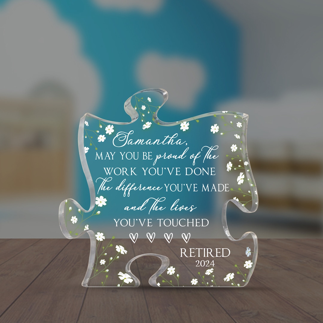 Personalized Acrylic Puzzle, Retirement Gift, Coworker Gift - Etsy