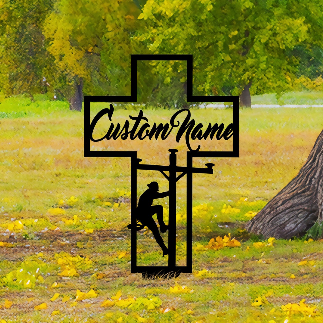 Custom Lineman Memorial Metal Stake, in Loving Memory, Lineman Loss ...