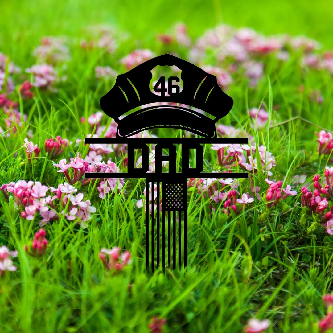 Personalized Policeman Memorial Metal Yard Stake, Police Sympathy Gift ...