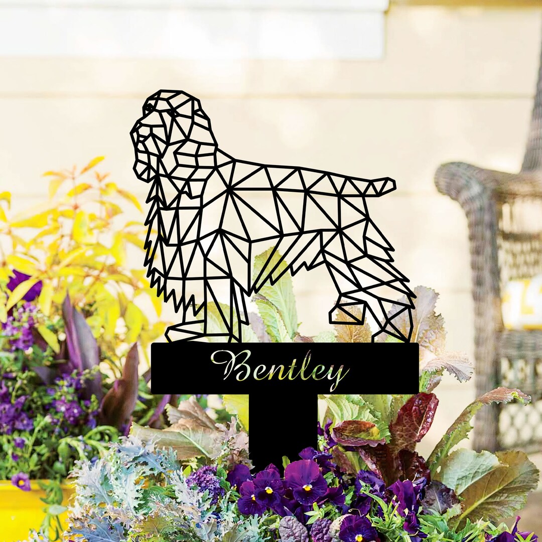 Custom English Springer Spaniel Metal Stake, Geometric Pet Memorial - Etsy