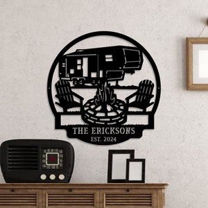 Custom Metal Campfire Sign With Stakes, Personalized Cabin Sign, 5th ...