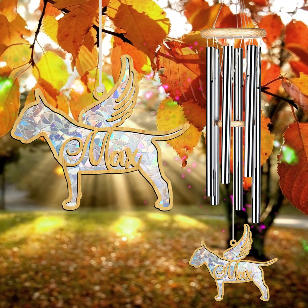 Personalized Bull Terrier Memorial Wind Chime, Dog Loss Suncatcher - Etsy