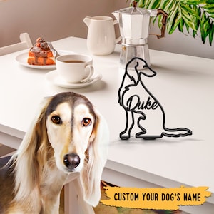 Custom Dog Sitting Metal Table Sign, Minimalist Sculpture Statue, Dog ...