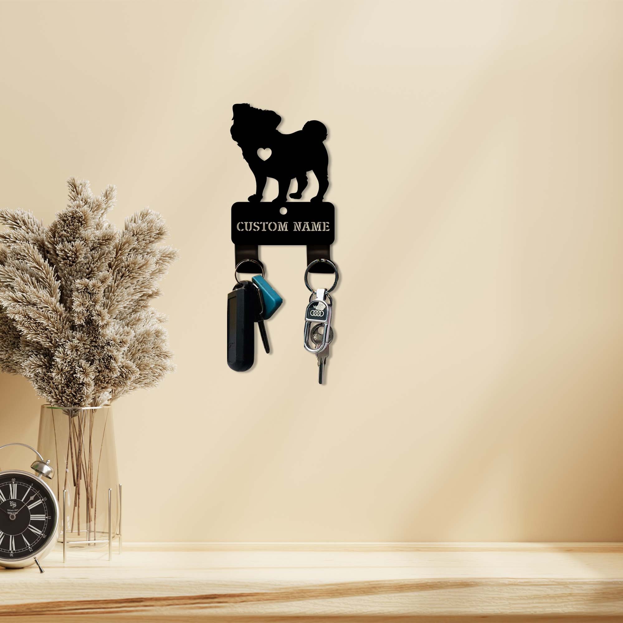 Personalized Pug Metal Key Holder, Dog Lover Gift - Etsy