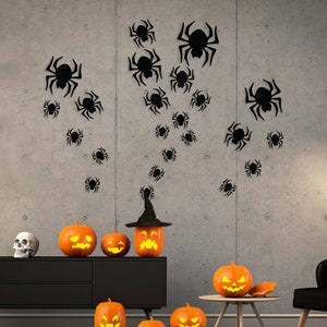 Hanging Metal Spider Set, Halloween Decor, Spooky Ornament - Etsy