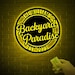 Custom Backyard Paradise Metal Sign With LED, Personalized Family Name ...