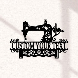 Personalized Sewing Machine Metal Sign With Light, Quilting Sign ...