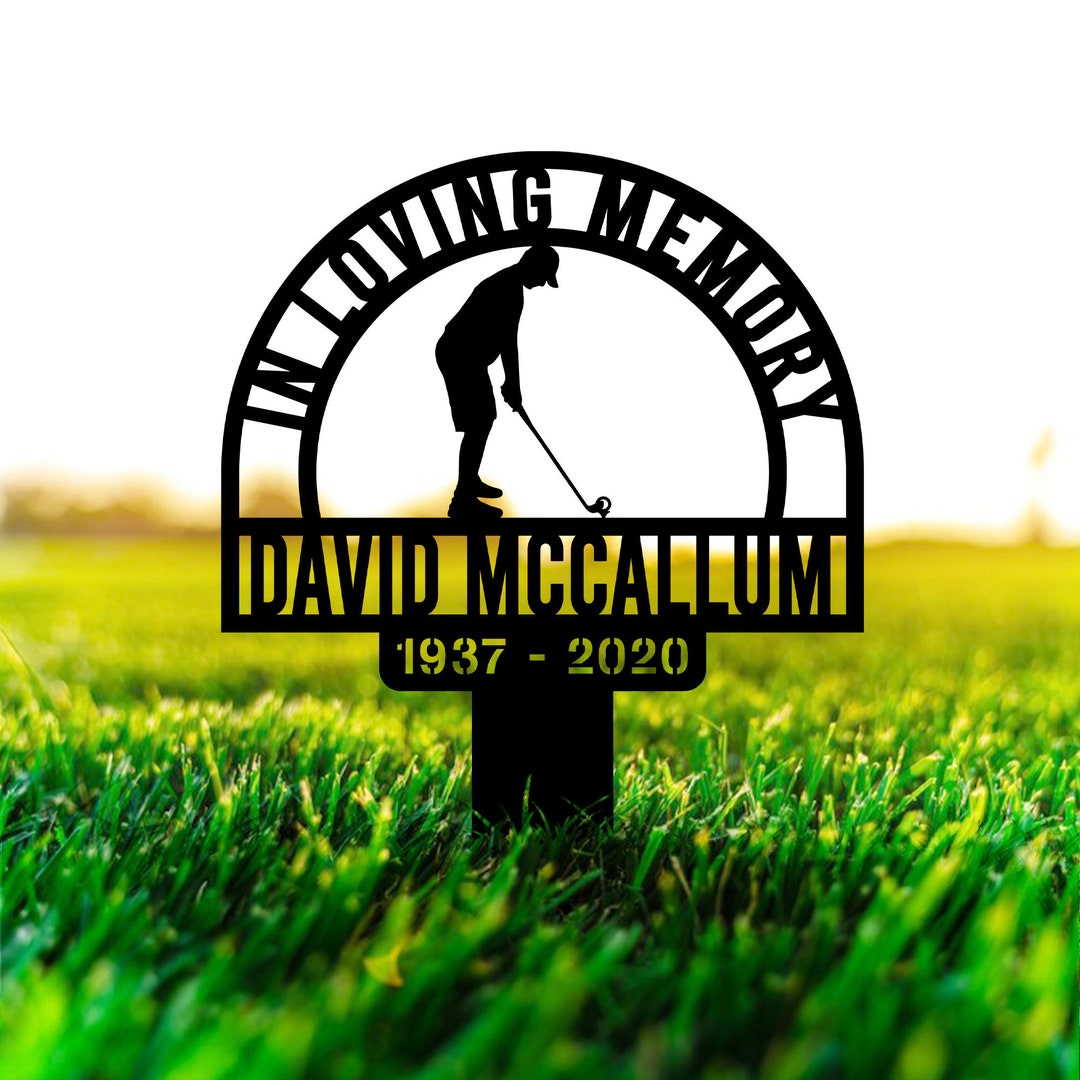 Personalized Golf Player Memorial Metal Stake, in Loving Memorial ...