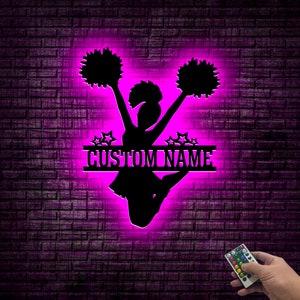 Custom Cheerleading Sign, Metal Wall With LED Light, Cheerleading Gift ...