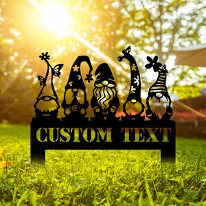 Custom Gnome Metal Stake, Gnome Metal Art, Custom Garden Sign, Garden ...
