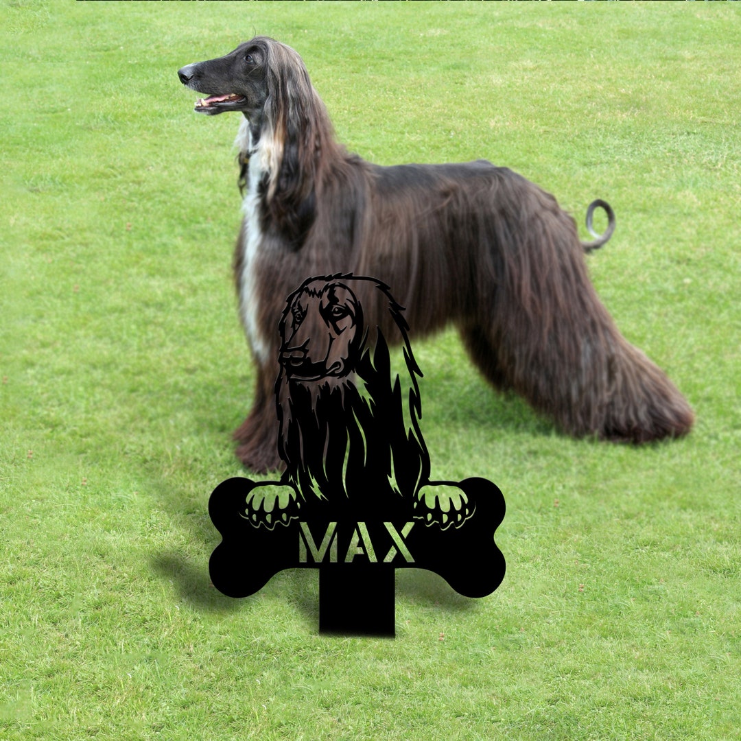 Personalized Dog Metal Stake Sign, Afghan Hounds Metal Dog Yard Sign ...