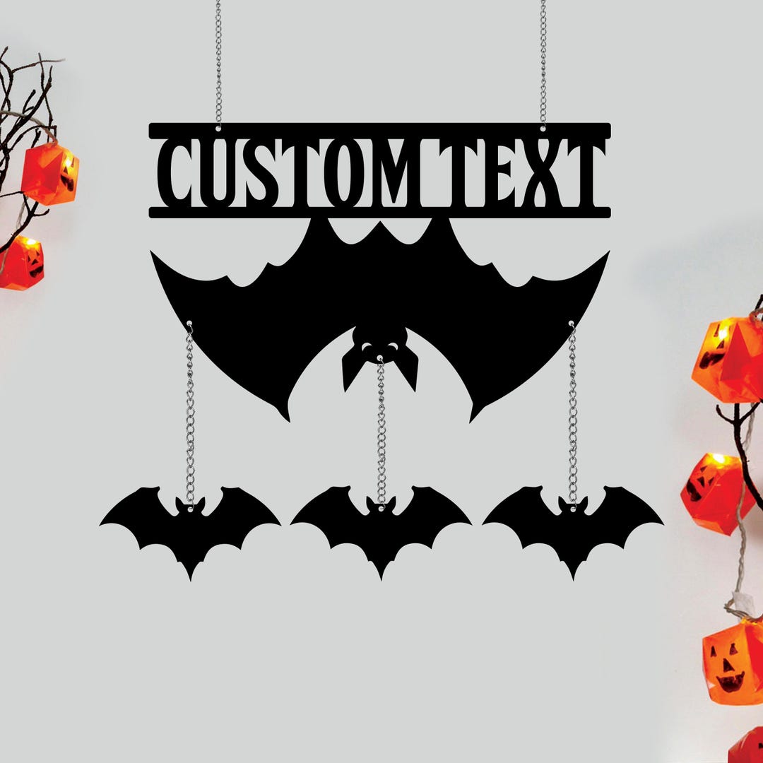 Custom Bat Metal Wind Chime, Halloween Wind Chime, Halloween Outdoor ...