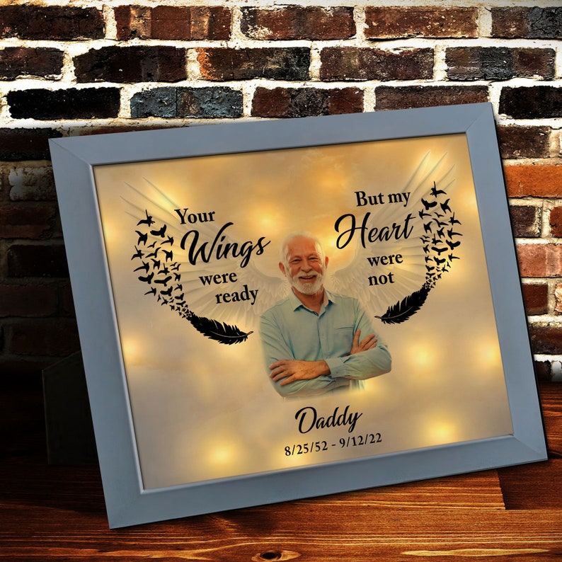 Personalized Shadow Box Your Wings Were Ready but My Heart - Etsy