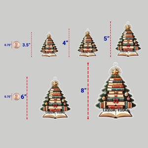 Personalized Book Stack Christmas Ornament, Librarian Gift, Acrylic ...