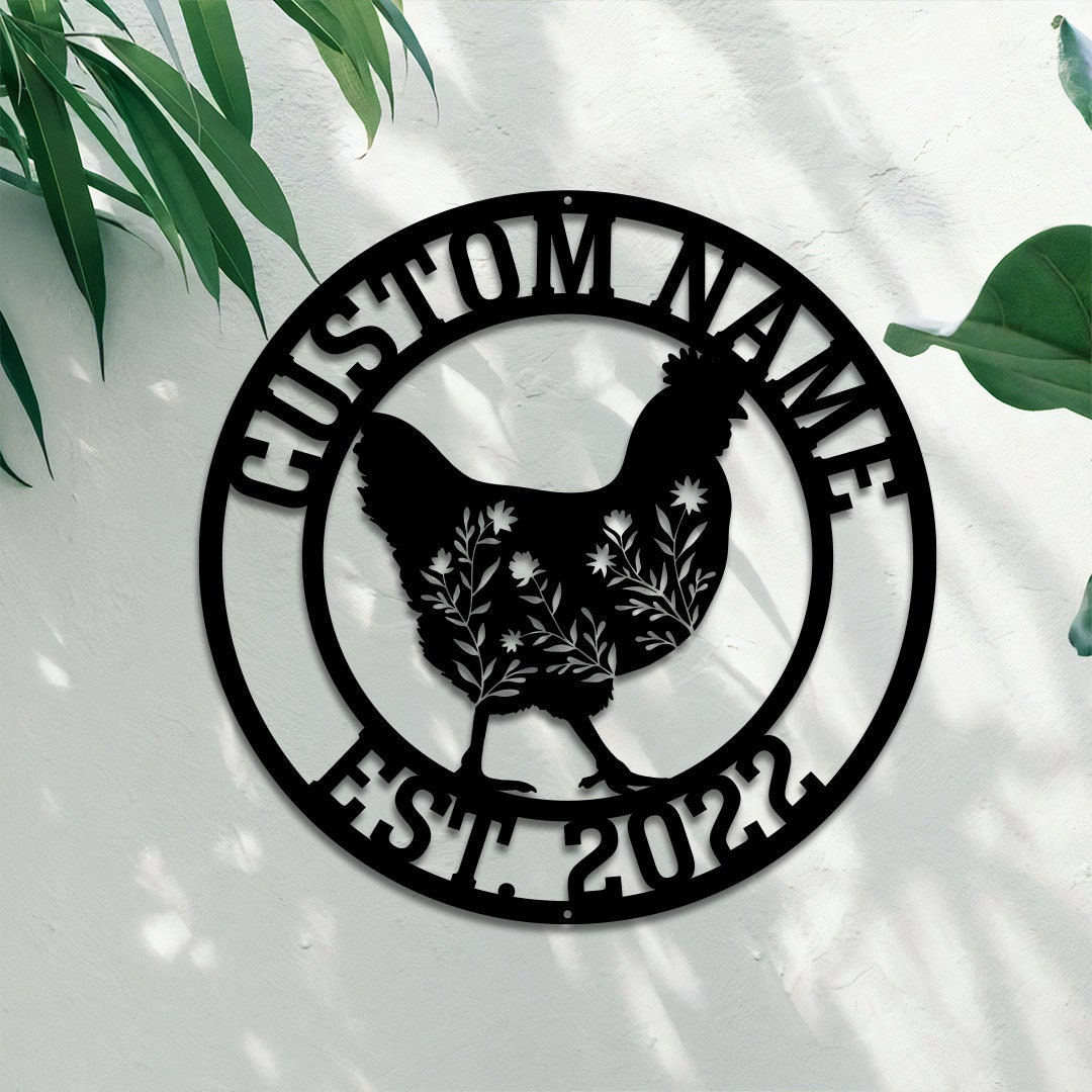 Personalized Chicken Coop Signs, Metal Chicken Coop Sign, Chicken Farm ...