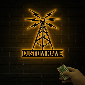 Custom Ham Radio Sign, Metal Wall With LED Light, Amateur Radio, House ...
