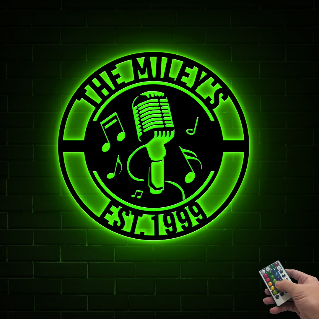 Custom Singing Metal Sign With Led Light, Karaoke Bar Sign, Recording ...