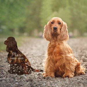 Custom Rusty Metal English Cocker Spaniel Memorial Sign, Grave Marker ...